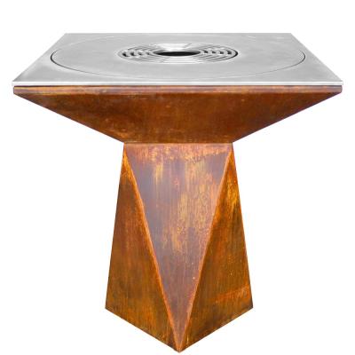 China Corten Steel Outdoor Fire Pit Steel BBQ Grill Burning For Camping Picnic for sale