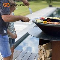 China Wood Burning Corten Steel Bbq Grills for Outdoor Barbecue Party for sale