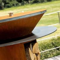 China Outdoor Garden Bbq Kitchen Grill Corten Steel Barbecue Wood Burning for sale