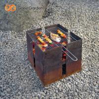 China Metal Wood Burning Open Fire Pit Barbecue Grill For Garden Outdoor Cooking for sale