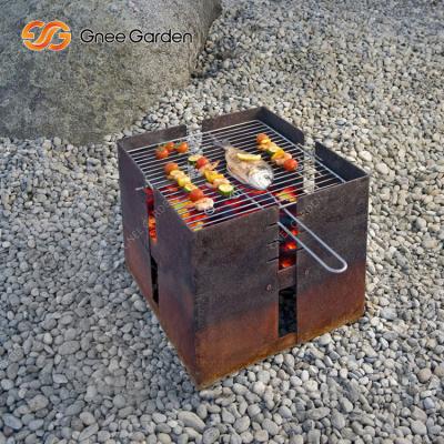 China Metal Wood Burning Open Fire Pit Barbecue Grill For Garden Outdoor Cooking for sale