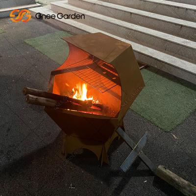 China Portable Corten Steel Bbq Grill For Restaurant Indoor Outdoor Camping for sale