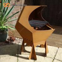 China Simple Operation Corten Iron BBQ Charcoal Cooking Grill For Outdoor Party for sale