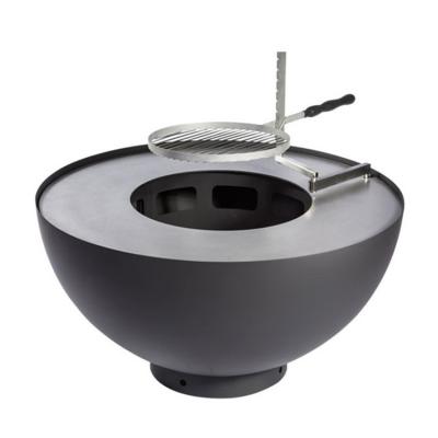 China Outdoor Camping Cooking Corten Steel Bbq Grill Decorative Fire Pit Grill for sale