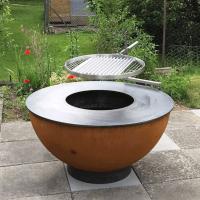 China Durable Outdoor Kitchen Barbecue Grills Corten Steel Barbeque Fire Pit Grill for sale