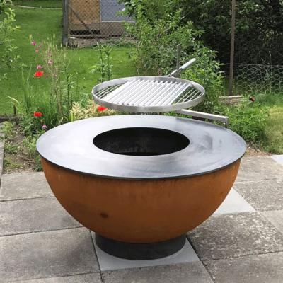 China Durable Outdoor Kitchen Barbecue Grills Corten Steel Barbeque Fire Pit Grill for sale