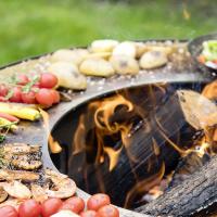 China Durable Outdoor Kitchen Barbecue Grills Corten Steel Barbeque Fire Pit Grill for sale