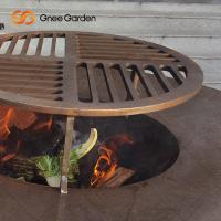 China Outdoor Kitchen Corten Steel BBQ Fire Pit Grill Rusty Colour Cooking Vegetables for sale