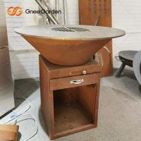 China Family Friends BBQ Steel Outdoor Rust Corten Steel Grill Brasero Barbecue Grill for sale