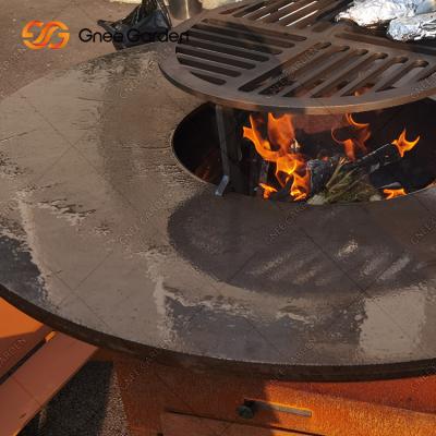 China Charcoal Corten Steel Outdoor Cooking Grills Backyard Garden Decorative for sale