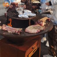 China Charcoal Corten Steel Outdoor Cooking Grills Backyard Garden Decorative for sale