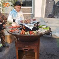 China Family Friends BBQ Steel Outdoor Rust Corten Steel Grill Brasero Barbecue Grill for sale