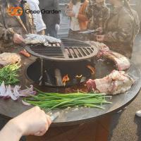China Garden Rust Corten Steel Outdoor Cooking Grills Fire Pit BBQ Grill Packaging Services for sale