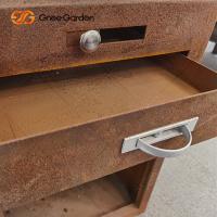 China Outdoor BBQ Corten Steel Fire Pit With Firewood Storage Backyard Rusty Colour for sale