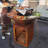 China Outdoor Corten Steel Garden Fire Pit BBQ Cooking Plate Outdoor Cooking Grills for sale