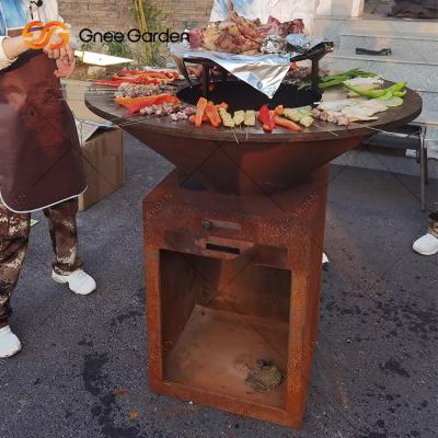 China Outdoor Cooking BBQ Grill Heavy Duty Antique Fire Pit Corten Metal Barbecue for sale