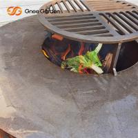 China Rusty Color Outdoor BBQ Grills Charcoal Smoker With Round Dia 100cm Cooking Plate for sale
