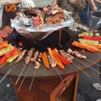 China Corten Steel Garden BBQ Outdoor Cooking Grills Antique Fire Pit 31.5