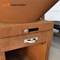 China Rusty Color Outdoor BBQ Grills Charcoal Smoker With Round Dia 100cm Cooking Plate for sale