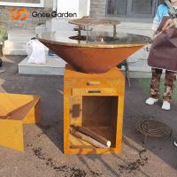 China Outdoor Cooking BBQ Grill Heavy Duty Antique Fire Pit Corten Metal Barbecue for sale