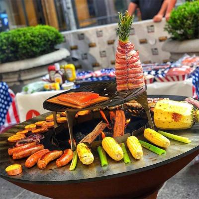 China Metal Barbecue Outdoor Cooking Grills Garden Corten Steel 900mm Height for sale