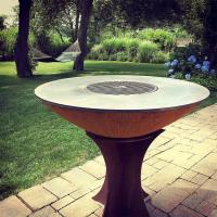 China 1000mm Corten Steel Outdoor Cooking Grills With Detachable Base for sale
