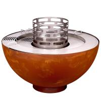 China 1000mm Outdoor Corten Steel Fire Pit BBQ With Customized Grill Ring for sale