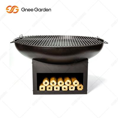 China Bbq Outdoor Cooking Grills Plancha Grill Corten Steel Fire Pit Black Colour for sale