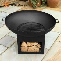 China Natural Rust Corten Steel Metal Large Barbecue Grill Outdoor Fire Pit Customized for sale