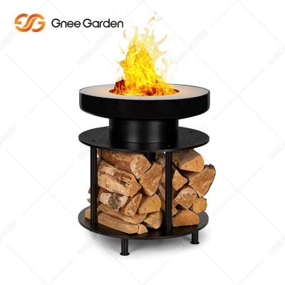 China Outdoor Patio BBQ Fire Pit Grill Table Corten Steel Pre Rusted for sale