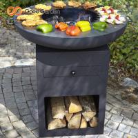 China Outdoor Patio Kitchen Cooking Corten Steel Charcoal Bbq Grill Custom for sale