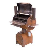 China Outdoor Corten Steel BBQ Fire Grill Charcoal Smoker With Circle Plancha Grill Plate for sale
