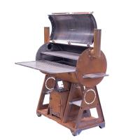 China Outdoor Corten Steel Fire Pit BBQ Camping Cooking Stove With Cooking Grill for sale