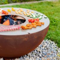 China Corten Steel Garden Antique Fire Pit Rust BBQ Pit 31.5