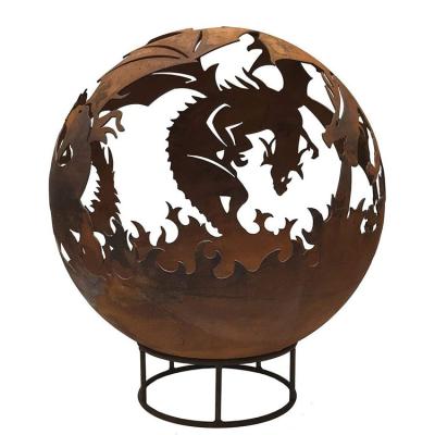 China Distinctive Corten Steel Rusty Metal Heater Fire Pit 5mm Thickness for sale