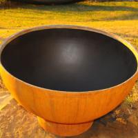 China Wood Burning Corten Steel Round Fire Pit For Outdoor Camping for sale