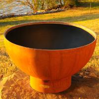 China Wood Burning Corten Steel Round Fire Pit For Outdoor Camping for sale