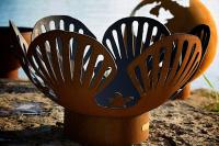 China Warm Keeping Rusted 100cm Corten Steel Fire Pit For Backyard Patio for sale