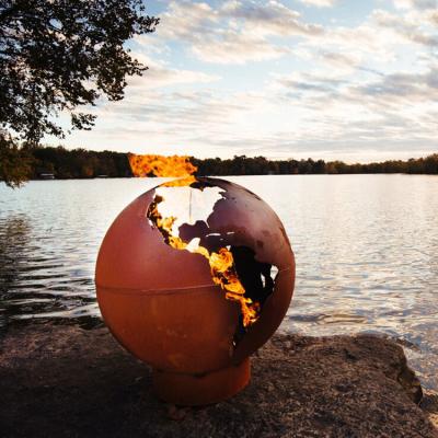 China Handmade Corten Steel Fire Pit Balls Custom Design Fire Pit Balls for sale