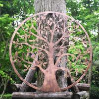 China 61.5 Cm Bronze Tree Of Life Metal Garden Wall Art For Home for sale