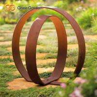China SGS Certified Rust Corten Steel Rusty Metal Ring Sculpture Outdoor Landscapes for sale