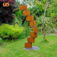 China Outdoor Corten Steel Sculpture Large Rusty Metal Statues For Gardens for sale