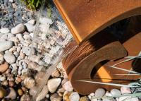 China 65cm Rusted Ball Water Fountain Customized Exterior Decoration for sale