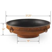 China 37 Inch Weathering Steel Round Steel Fire Pit Portable Camping Brazier Outdoor for sale