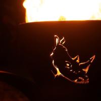 China Corten Steel Fire Pit Laser Cut Animal Fire Pit Camping Wood Burning Bonfire for sale