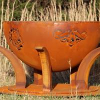 China Corten Steel Fire Pit Laser Cut Animal Fire Pit Camping Wood Burning Bonfire for sale