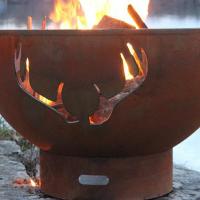 China Big Size Deep Corten Steel Low Smoke Fire PitWith Laser Cut Pattern for sale