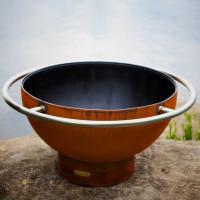 China Large Portable 120cm Corten Steel Fire Pit For Courtyard for sale