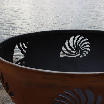 China Outdoor Corten Steel Fire Pit Round Black Pre Rusted for sale