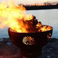 China 36 Inch Pre Rusted Corten Steel Firepits Outdoor With Oxide Patina for sale
